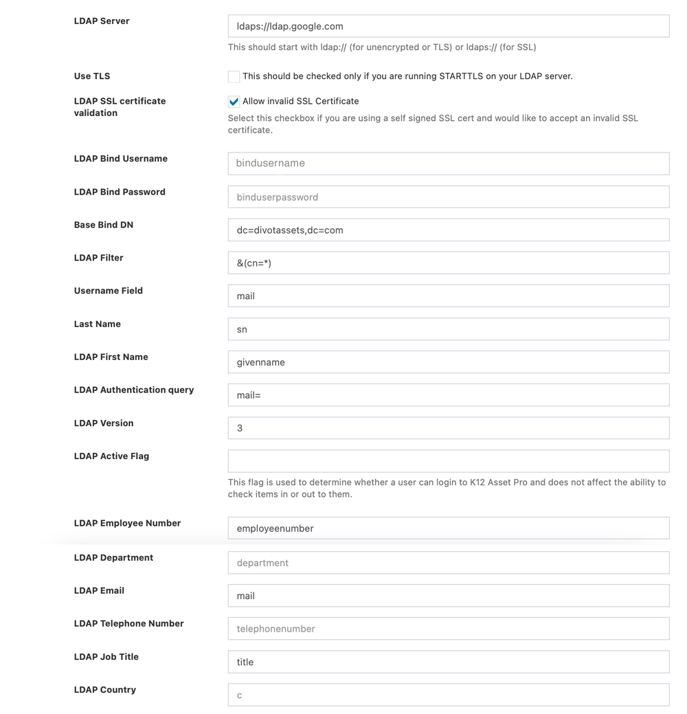 Google Admin LDAP Sync - Divot Assets