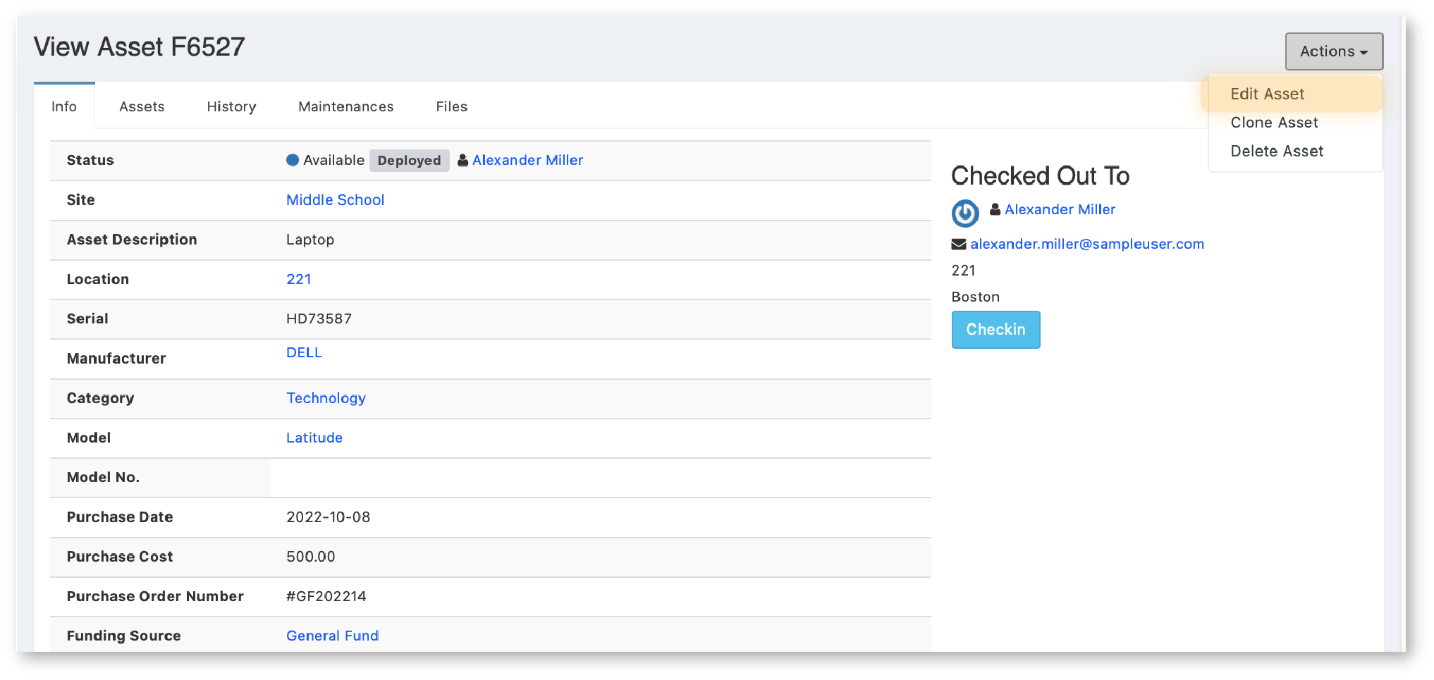 Edit Asset - Divot Assets